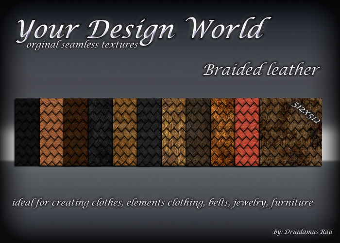Second Life Marketplace - Dr UUID Braided leather textures v1 - Pleated ...